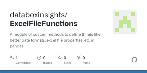 GitHub Databoxinsights ExcelFileFunctions A Module Of Custom Methods To Define Things Like
