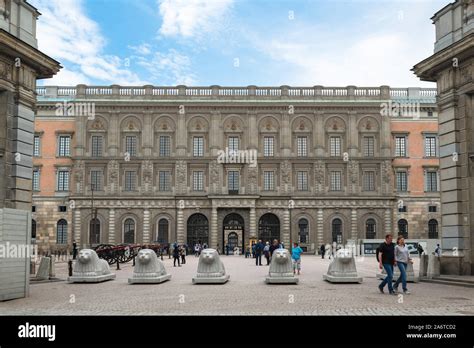 Stockholm Royal Palace View Of The Courtyard And West Front Of The