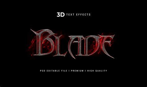 Blade 3d Text Style Effect Mockup Template 41306288 Psd