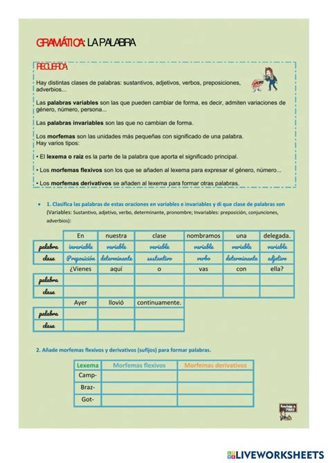 Hoja De Trabajo Con Respuestas Para Problemas De Palabras Con Variables
