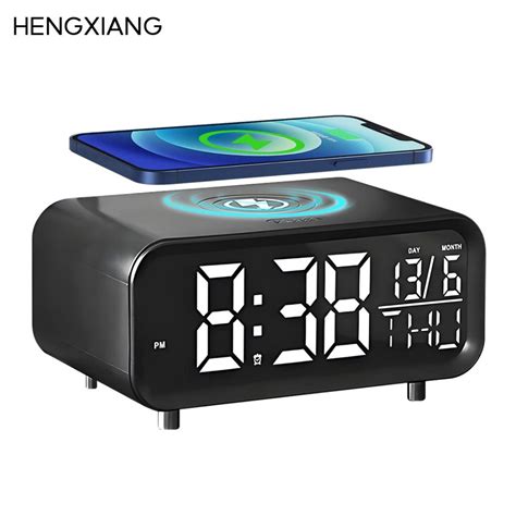 Hengxiang Smart Wireless Charging Digital Clock Multi Function Display