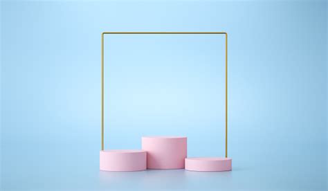 3d 일러스트레이션 미니멀 한 추상적 인 배경에 세 라운드 연단 제품 프레젠테이션을 위한 포디움 플랫폼 상에 대한 스톡 사진 및 기타 이미지 Istock