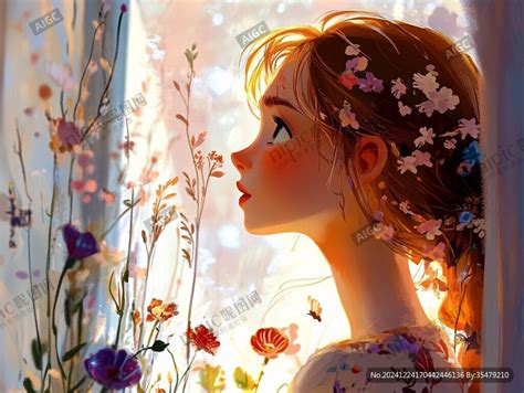 ai创作图少女与花插画 唯美意境少女插画 浪漫少女壁纸 梦幻女孩插画 高清女孩插画 唯美女孩壁纸 唯美女孩插画 花语手绘回眸少女 浪漫少女插画