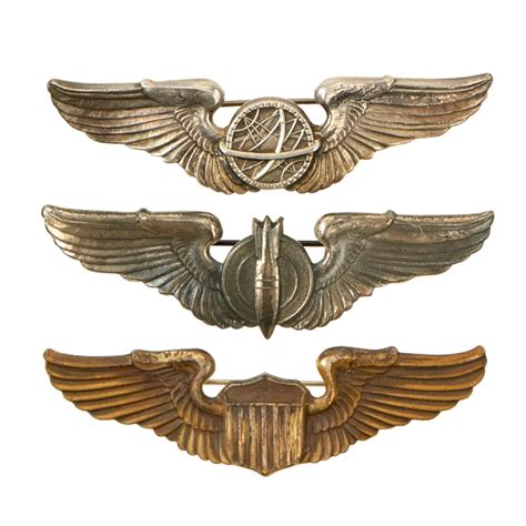 Original Us Wwii Army Air Force Usaaf Set Of 3 Maker Marked Aviator