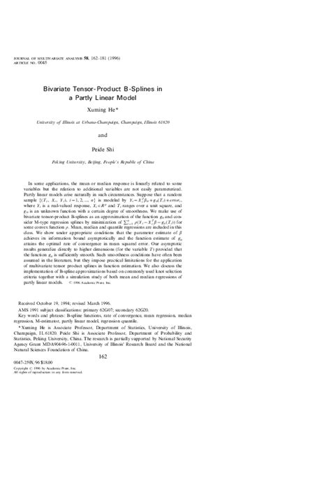 pdf bivariate tensor product b splines in a partly linear model