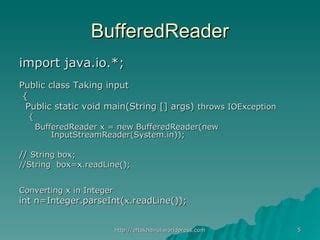 Taking User Input In Java PPT