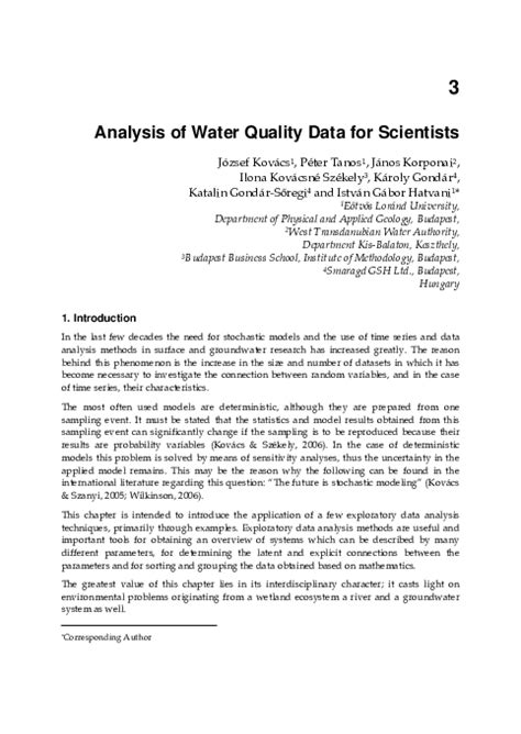pdf analysis of water quality data for scientists