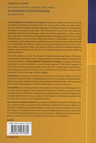 An Introduction To Statistical Learning With Applications In R Hardcover 1st Ed 2013 Corr