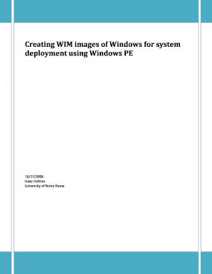 Fillable Online Nd Creating WIM Images Of Windows XP For System University Of Notre Fax