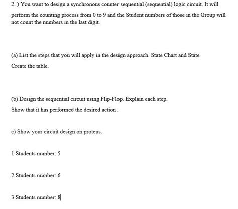 Solved You Want To Design A Synchronous Counter Chegg