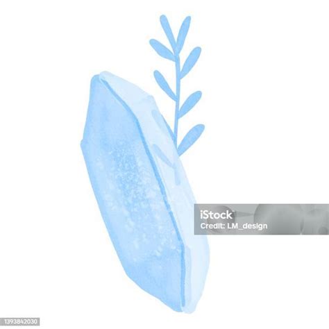 꽃 요소가있는 푸른 수채화 크리스탈 수채화 꽃 크리스탈 클립 아트 수채화 보석 클립 아트 0명에 대한 스톡 벡터 아트 및 기타 이미지 Istock