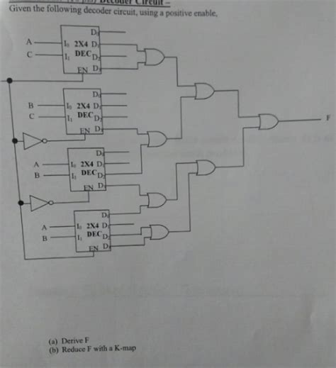 Solved Given The Following Decoder Circuit Using A Positive