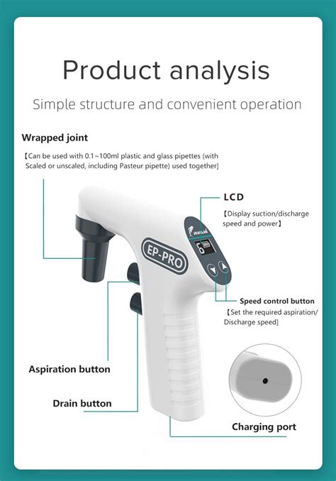 JOANLAB Electric Pipette Controller Large Volume Automatic Pipette Laboratory Equipment