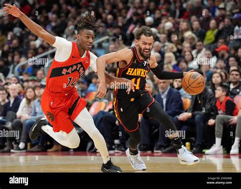 Toronto Raptors Guard Jakobe Walter 14 Chases Atlanta Hawks Guard