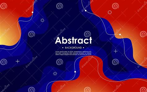 Abstract Dynamic Navy Blue Orange Gradient Fluid Shape Background Stock Vector Illustration