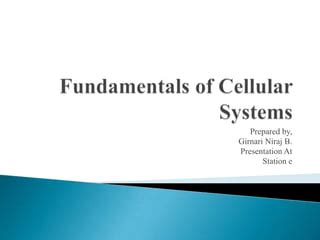 Fundamental For Cellular System PPTX