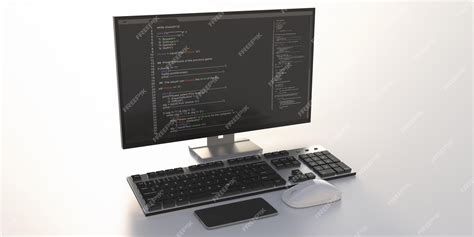 Premium Photo Programming Code On A Computer Monitor Screen Isolated On White Background 3d