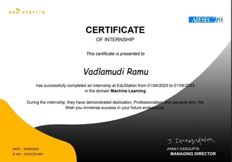 Ramu Vadlamudi On Linkedin Machinelearning Internship