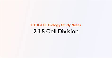 Cell Division 215 Cie Igcse Biology Notes Tutorchase