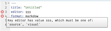 Only One Incorrect Field In A Quarto YAML Is Identified As Erroneous In Visual Mode Issue