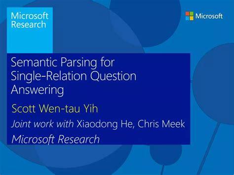Ppt Semantic Parsing For Single Relation Question Answering