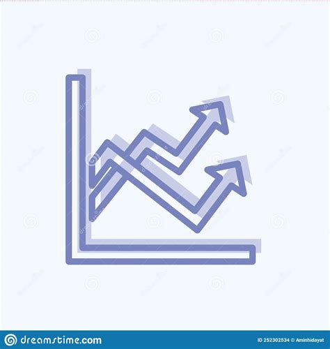 Multiple Line Graph Icon In Trendy Two Tone Style Isolated On Soft Blue Background Stock