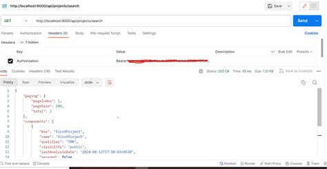 when i am hitting sonarqube api in postman it is working fine but not in react sonarqube