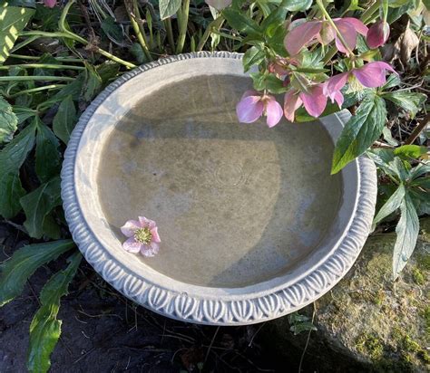 Reconstituted Stone Bird Bath Feeder Top Only Etsy Uk