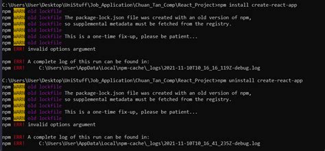 Invalid Options Argument When Creating React App The Freecodecamp Forum