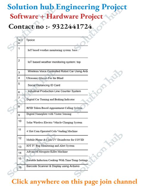 Software Hardware Engineering Project Idea Solution Hub Pdf