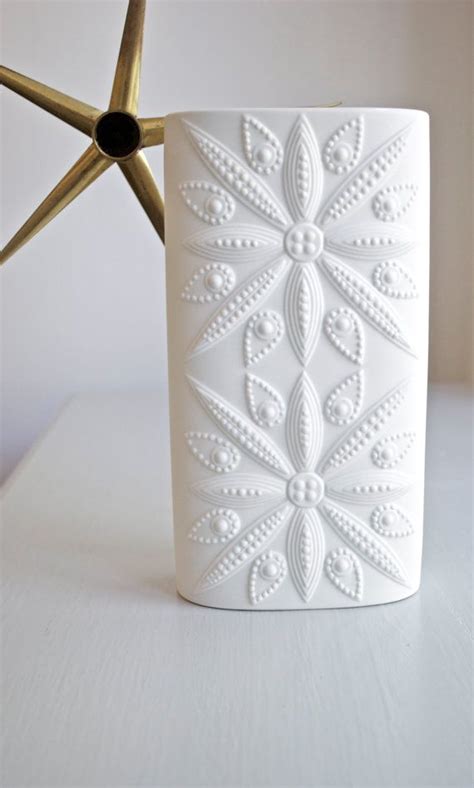 Vintage Mid Century Modern Vase Heinrich Germany Matte White Etsy