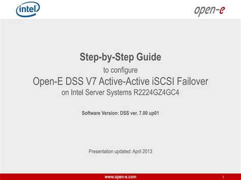 Open E Dss V7 Active Passive Iscsi Failover On Intel Server Systems Ppt