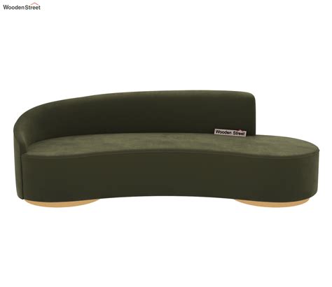 Buy Osbert 3 Seater Curved Sofa Velvet Dark Olive Green At 29 Off