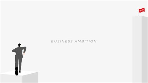 사업가의 백 뷰는 상단에 성공적인 붉은 깃발과 매우 높은 목표를 목표로 실행합니다 야망 도전 성취 동기 부여의 비즈니스 개념 벡터 일러스트 플랫 미니멀 스타일 개념에 대한