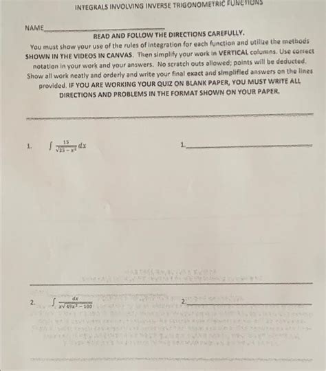 Solved Integrals Involving Inverse Trigonometric Functions