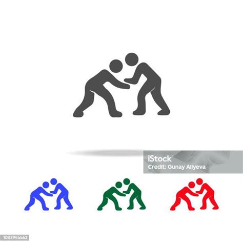 레슬링 아이콘입니다 멀티 스포츠 요소의 요소 아이콘 색깔 프리미엄 품질 그래픽 디자인 아이콘입니다 정보 그래픽 모바일 응용