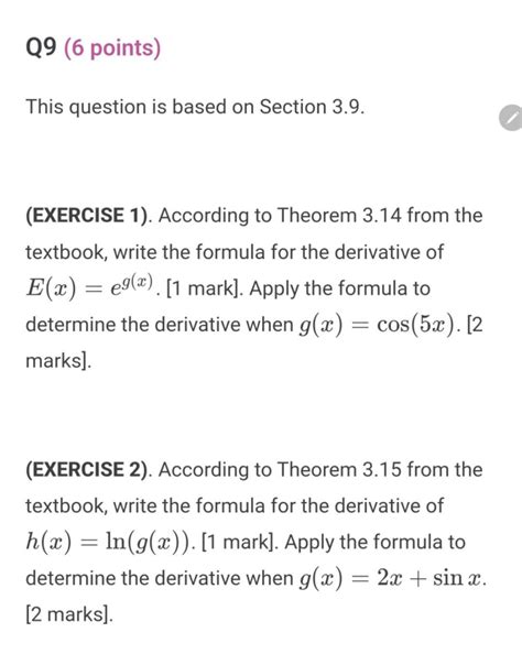 Solved EXERCISE Write The Formula For The Derivative Chegg