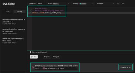 Query With Neons Sql Editor Neon Docs