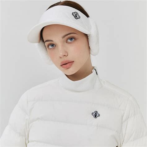 포스티 퍼 귀마개 퀄팅 패딩 썬캡 화이트l3d1 Hw03k