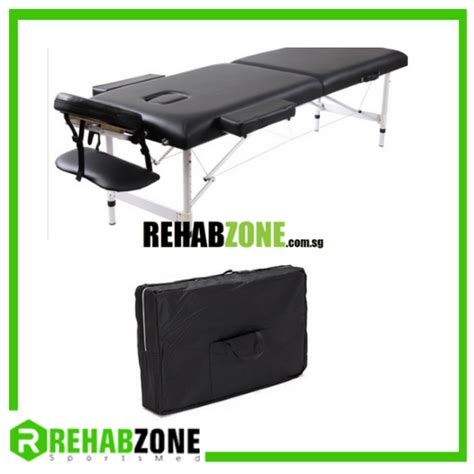 Lightweight Portable Massage Bed 70cm 12kg Black Rehabzone