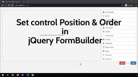 Set Control Order And Position In Jquery Formbuilder Create Form Drag