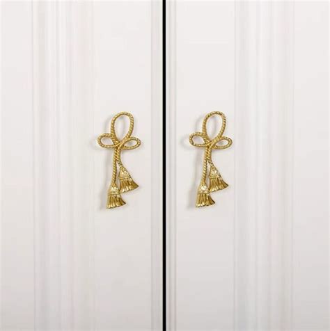 French Brass Bow Knobsbow Knobsbow Drawer Knobsbow Dresser Pulls