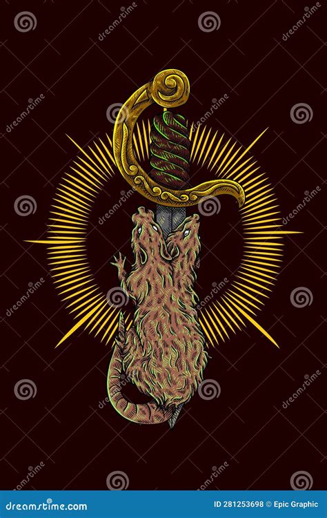 Two Headed Mouse Vector Illustration Stock Vector Illustration Of