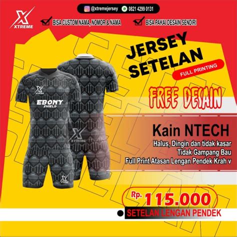 Jual Ntech Jersey Custom Printing Futsal Voli Sepeda Basket Game Full Print Atas Bawah