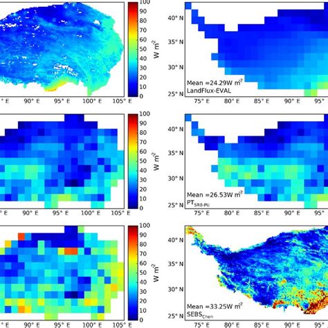 Spatial Distribution Of Annual Mean Le For Each Dataset Over The Tp