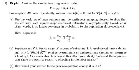 Consider the simple linear regression model, Y = | Chegg.com
