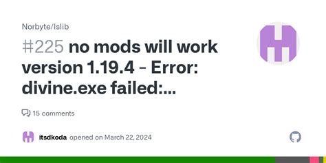 no mods will work version 1 19 4 error divine exe failed 2147516466