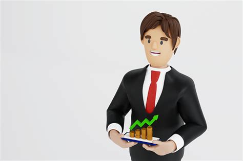 동전 더미와 비즈니스 그래프 차트 3d 렌더링으로 스마트폰을 들고 있는 사업가 경제에 대한 스톡 사진 및 기타 이미지 경제 계단 그래프 Istock