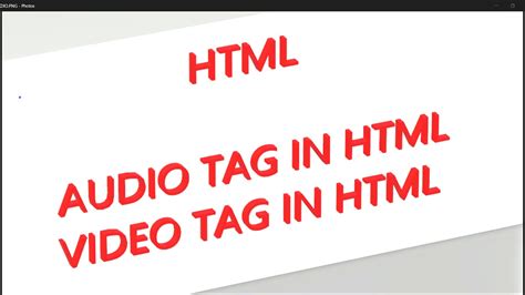 7 audio tag in html and video tag in html youtube