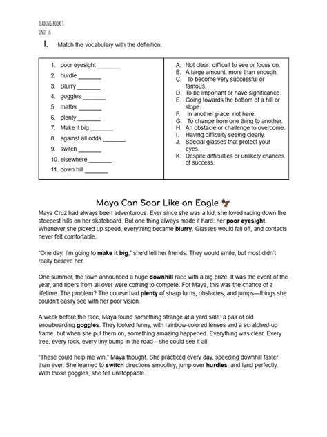 unit 16 book 3 reading comprehension pdf